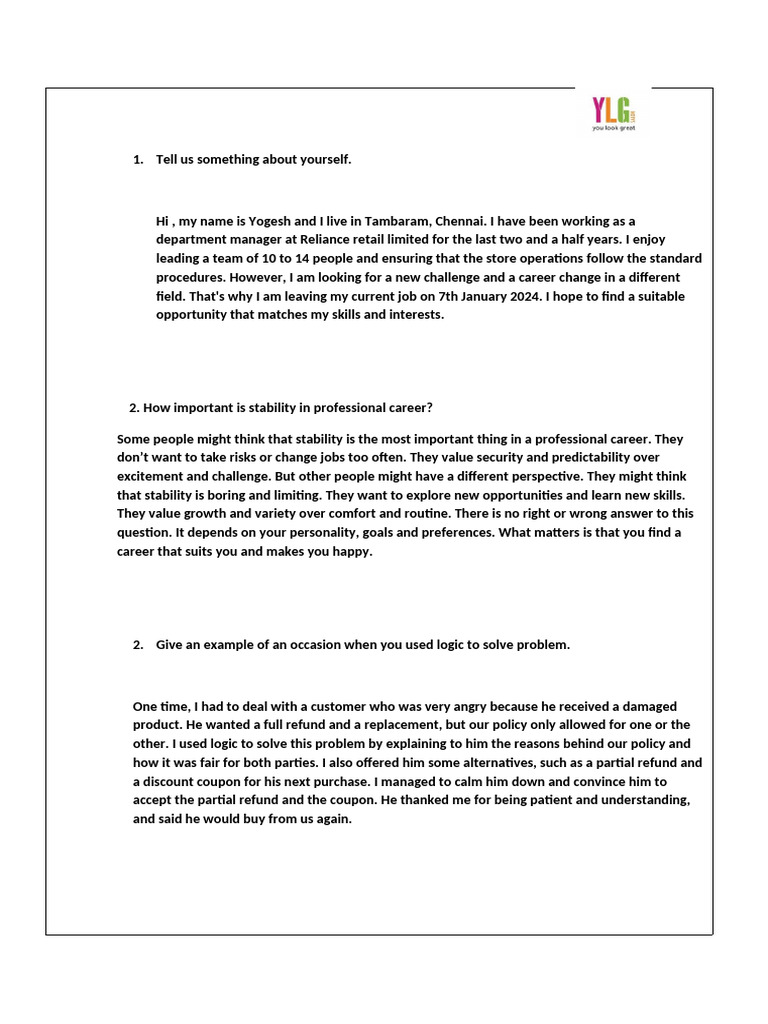 Interview Written Assessment Form Final Ylg | PDF | Psychology | Behavioural Sciences
