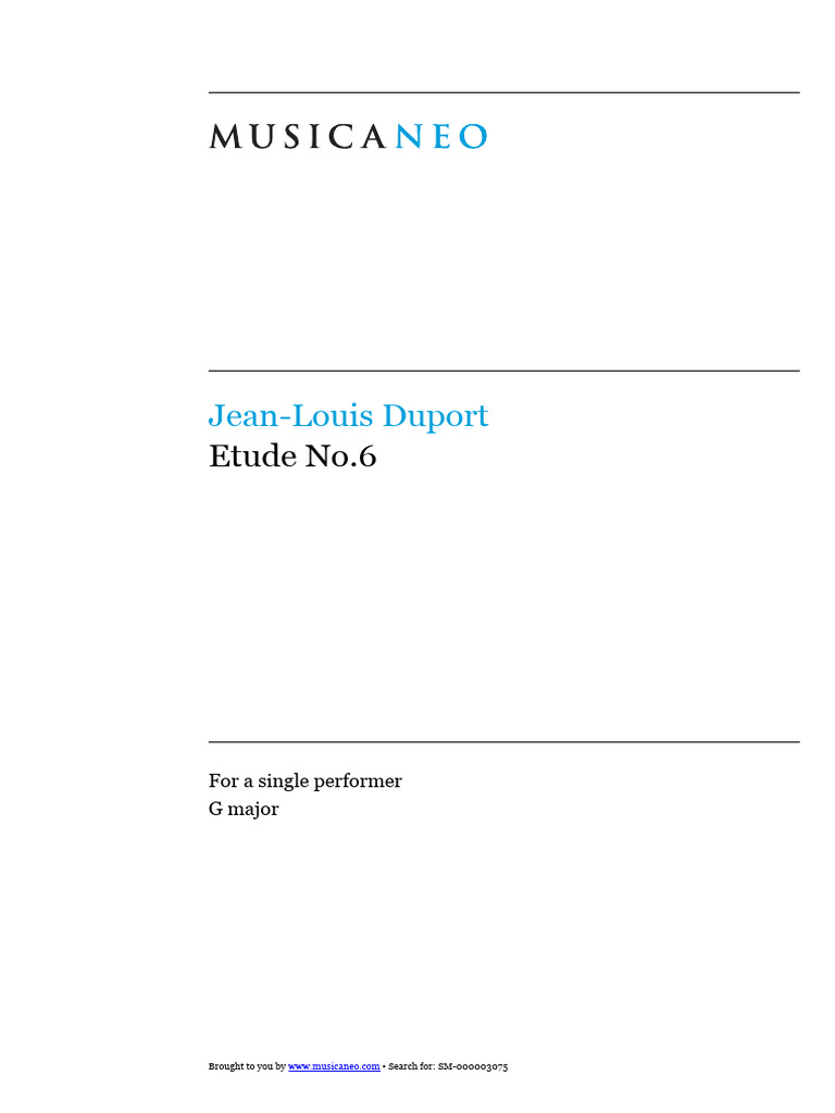 Jean Louis Duport: Etude No.6 | PDF