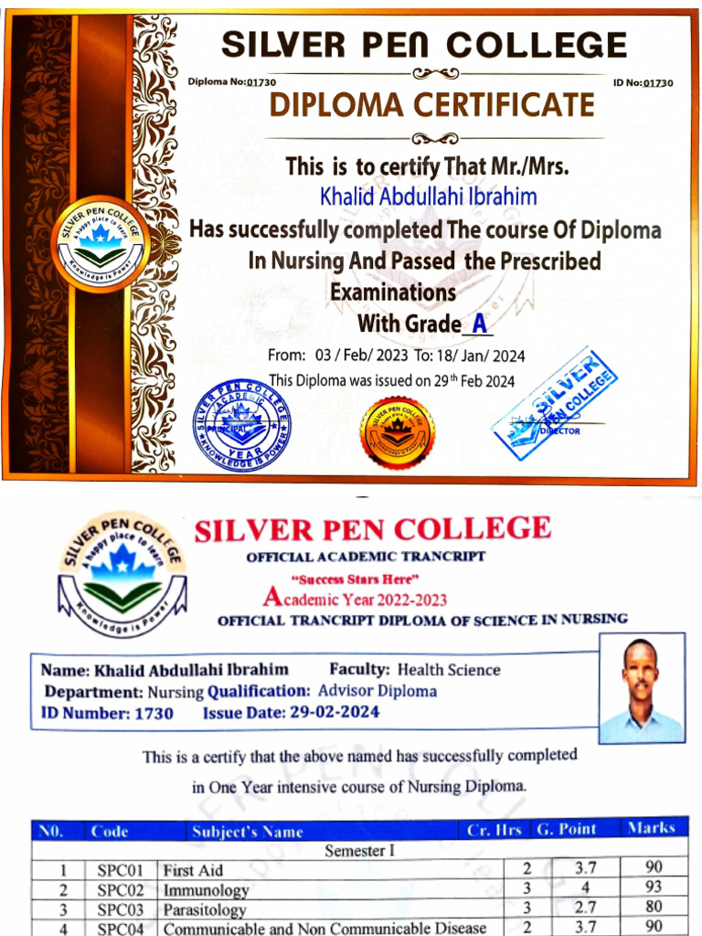 Khalid Silver Certificate | PDF