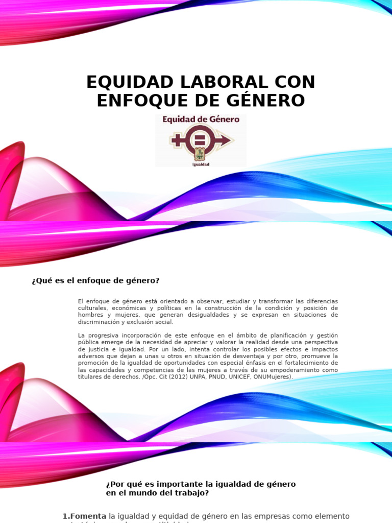 Equidad Laboral Con Enfoque de Género . | PDF | Igualdad de género | Estudios de género