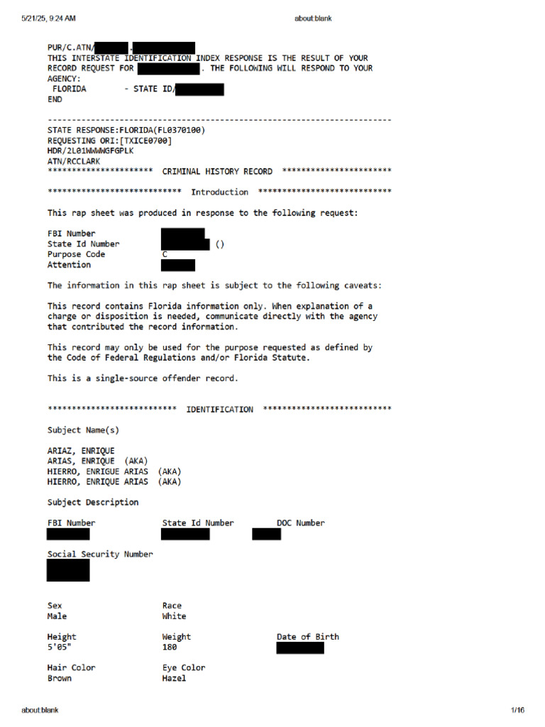 Rap Sheets via DHS | PDF | Prosecutor | Felony