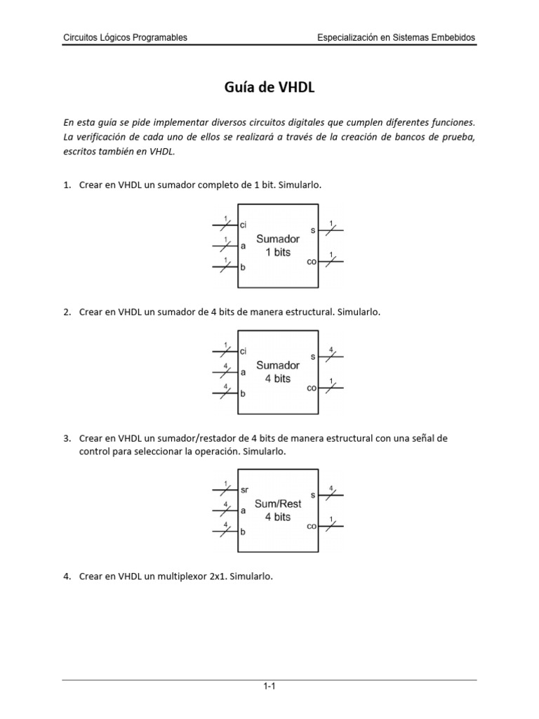 Guia VHDL | PDF | Vhdl | Poco