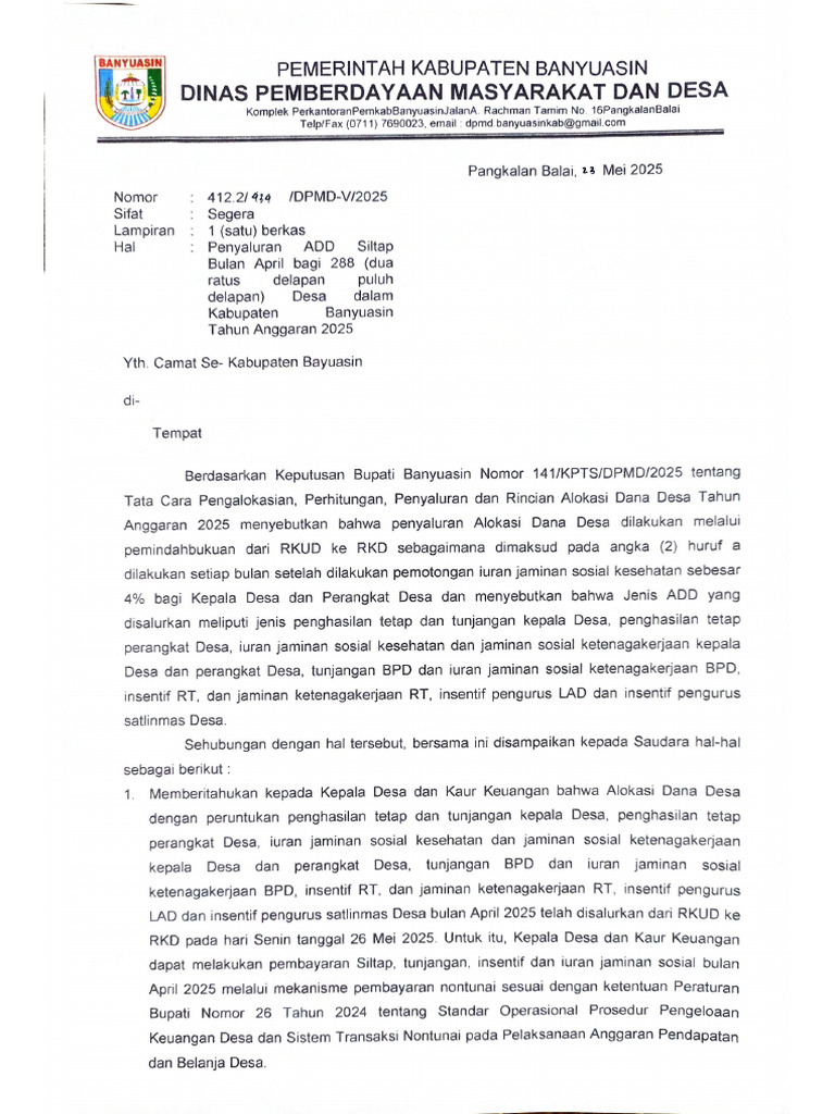 Siltap Bulan April 2025 | PDF