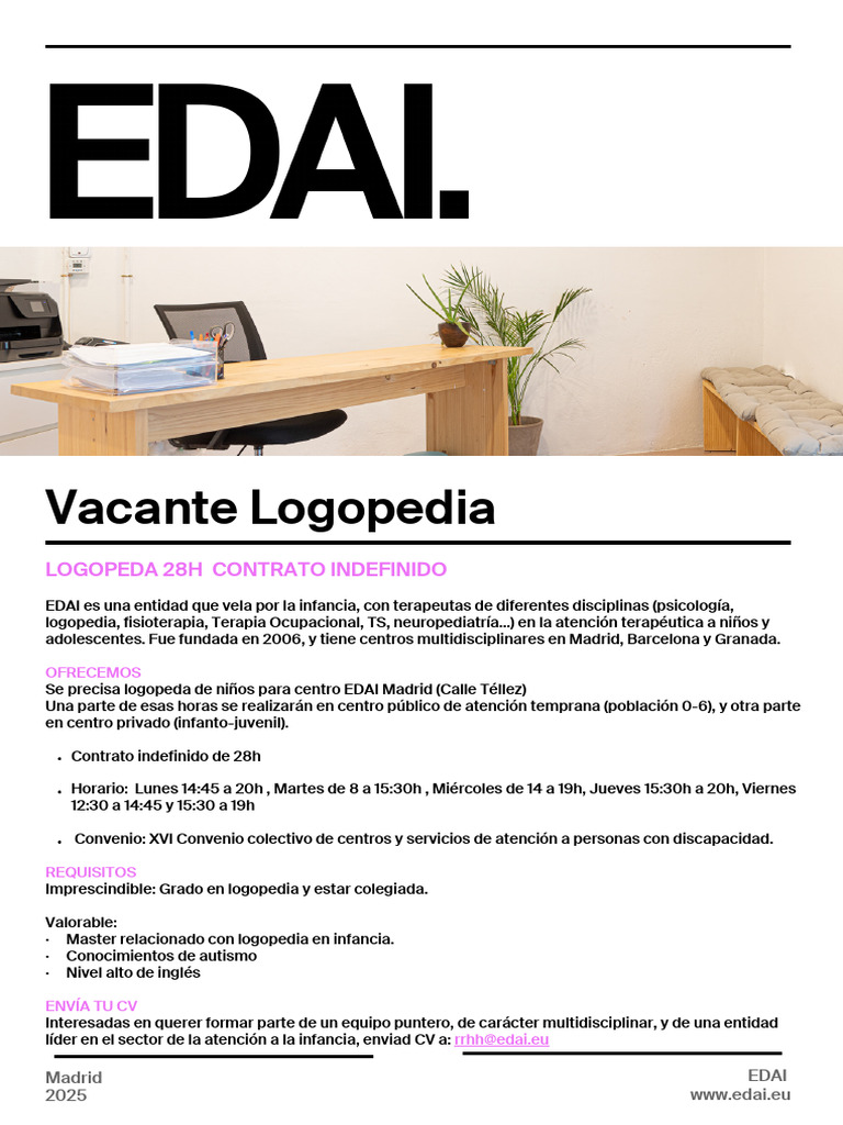Vacante LOGOPEDIA EDAI | PDF
