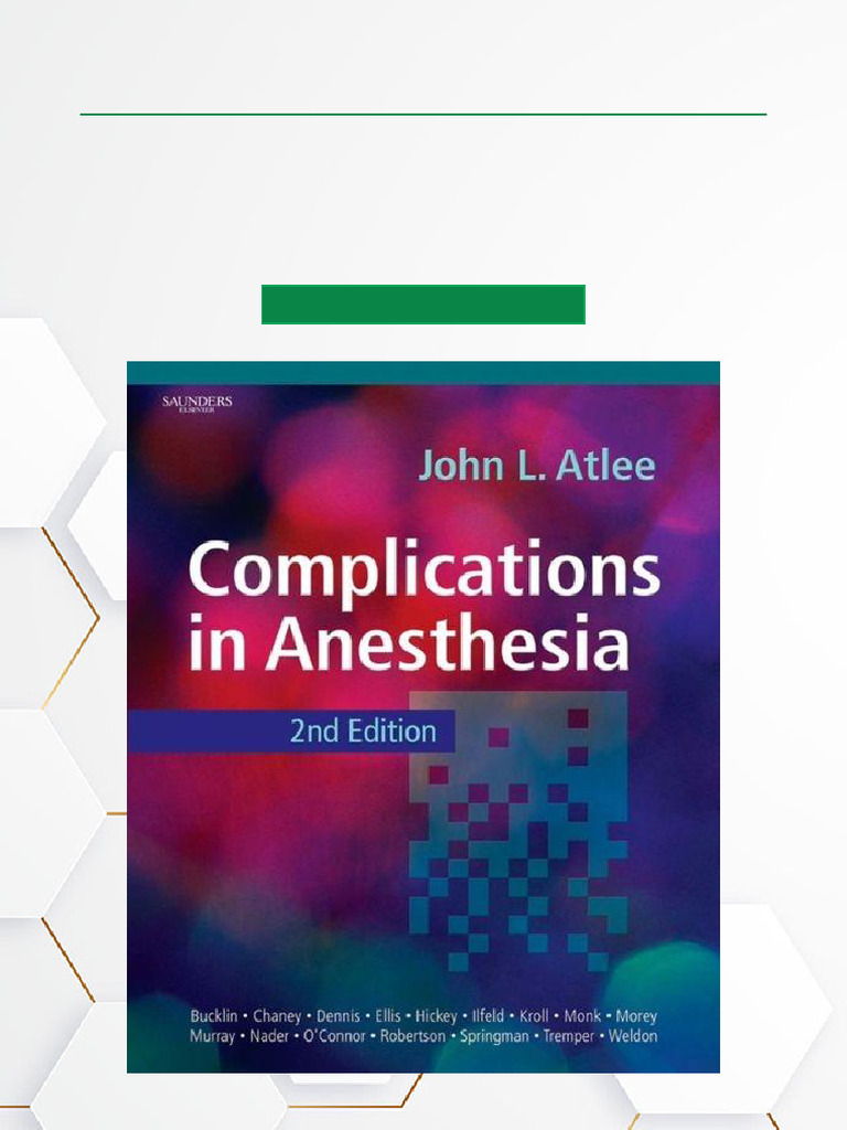 Complications in Anesthesia, 2nd Edition | PDF | Anesthesia | Doctor Of ...
