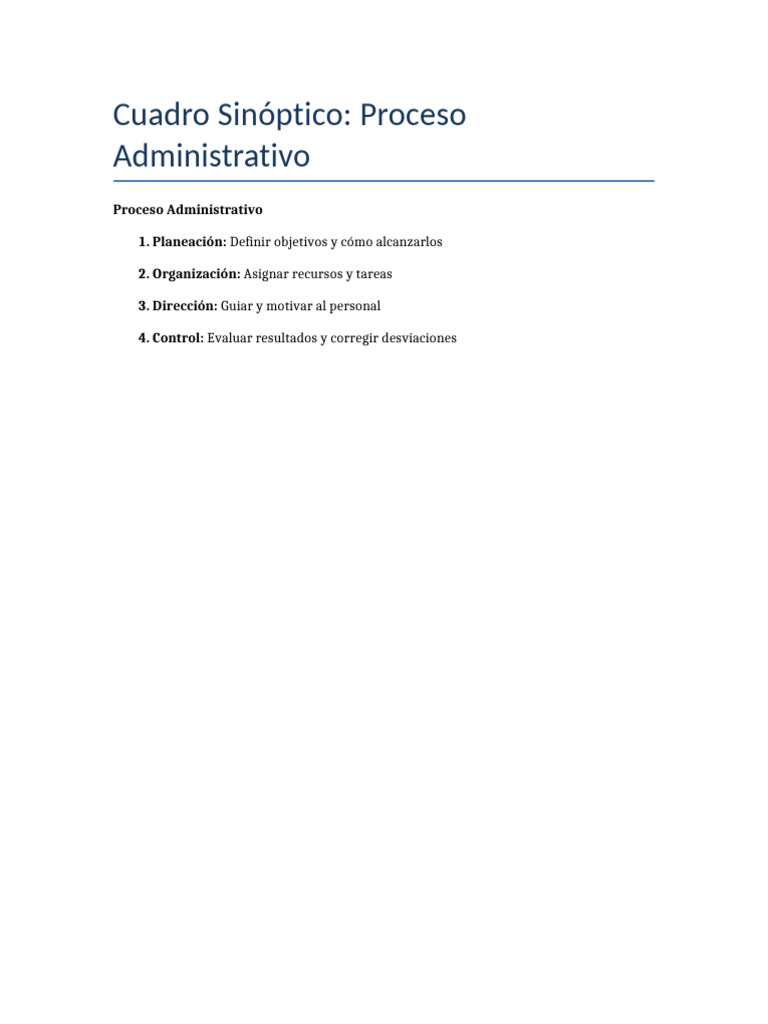 Cuadro Sinoptico Proceso Administrativo | PDF