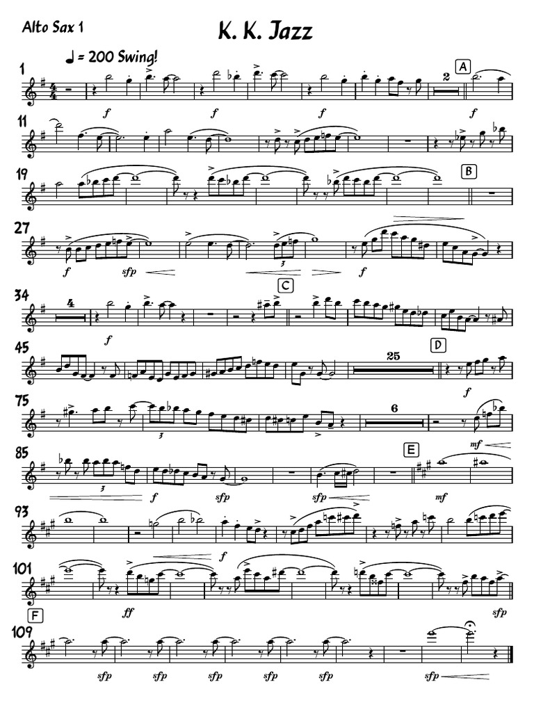 Alto Sax Jazz Sheet Music Guide | PDF | Jazz | Popular Music