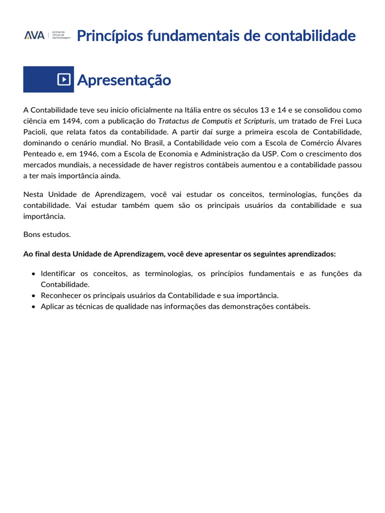 Principios Fundamentais Da Contabilidade | PDF | Contabilidade ...