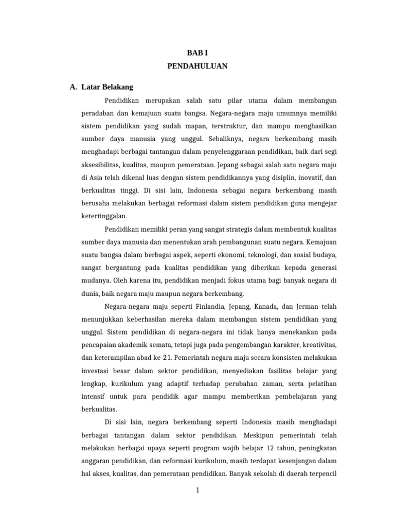 Perbandingan Pendidikan Jepang Indonesia | PDF