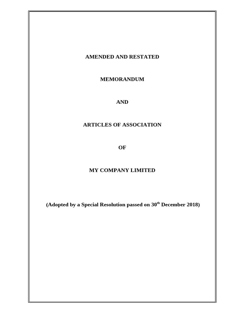 Amended and Restated Memorandum and Articles of Association - SEMT | PDF | Banks | Securities ...