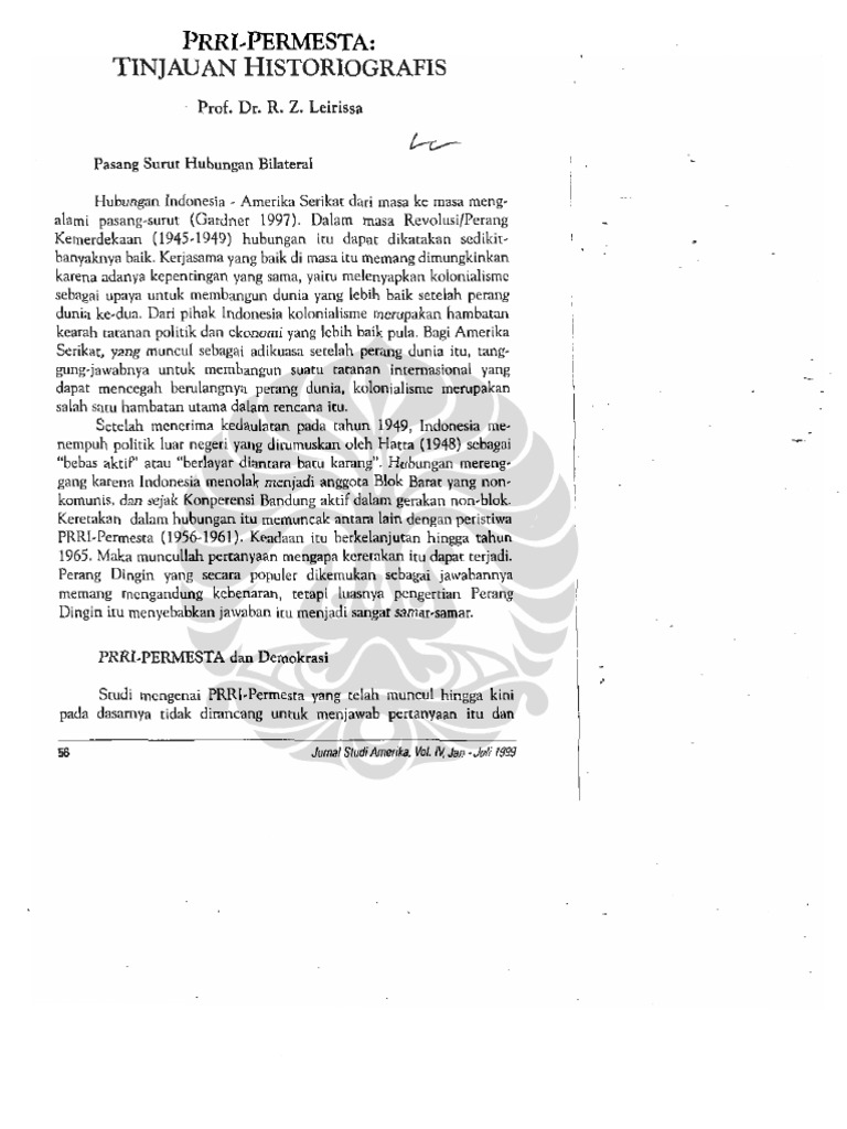 Prri-Permesta Tinjauan Historiografis | PDF