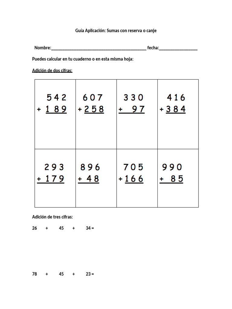 Guía Aplicación Matematica 3ro | PDF
