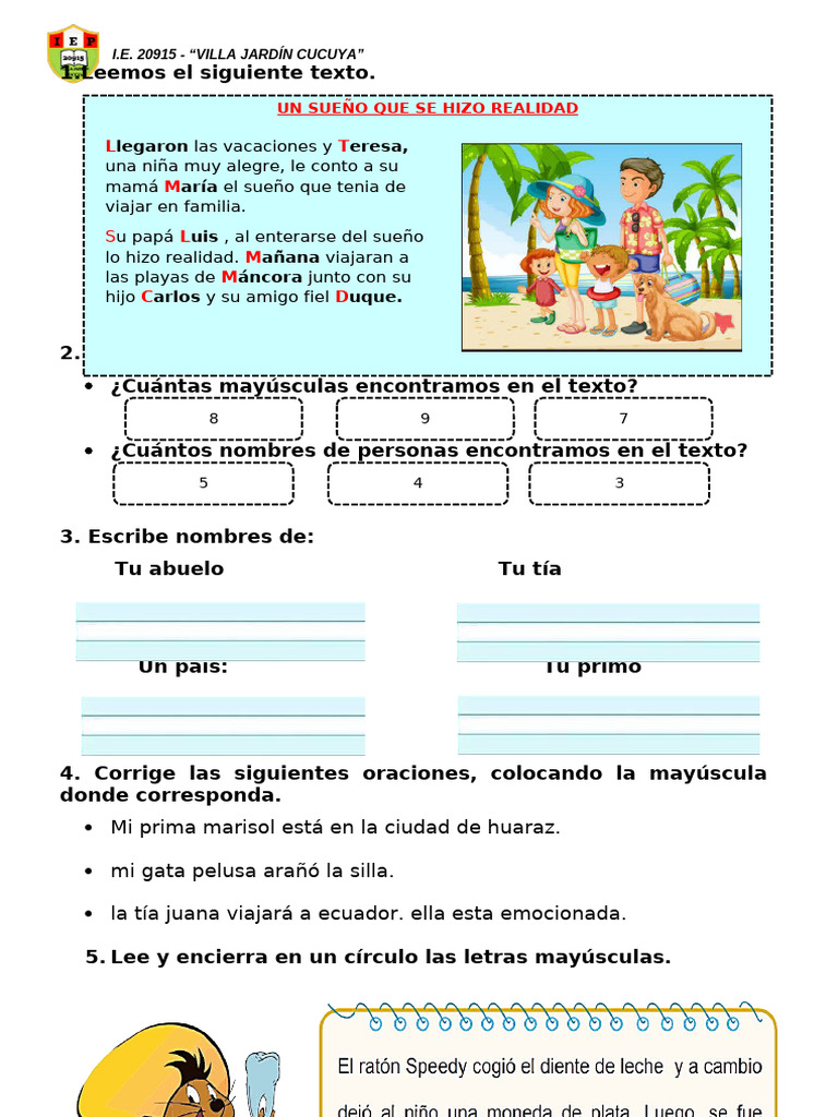 13 DE MAYO - FICHA D1 COM ESCRIBO LOS NOMBRES DE LOS MIEMBROS DE MI FAMILIA | PDF | Caso de carta