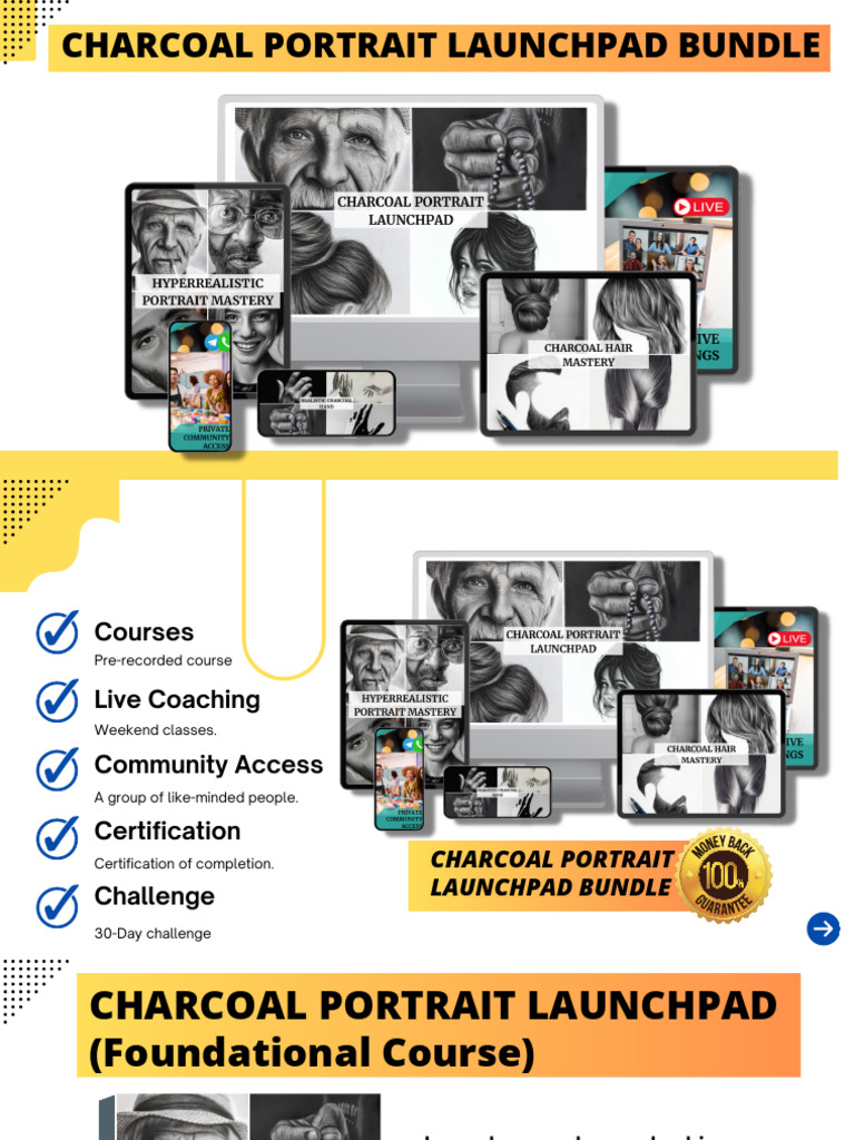 CHARCOAL PORTRAIT LAUNCHPAD BUNDLE Details 2 PDF | PDF | Drawing