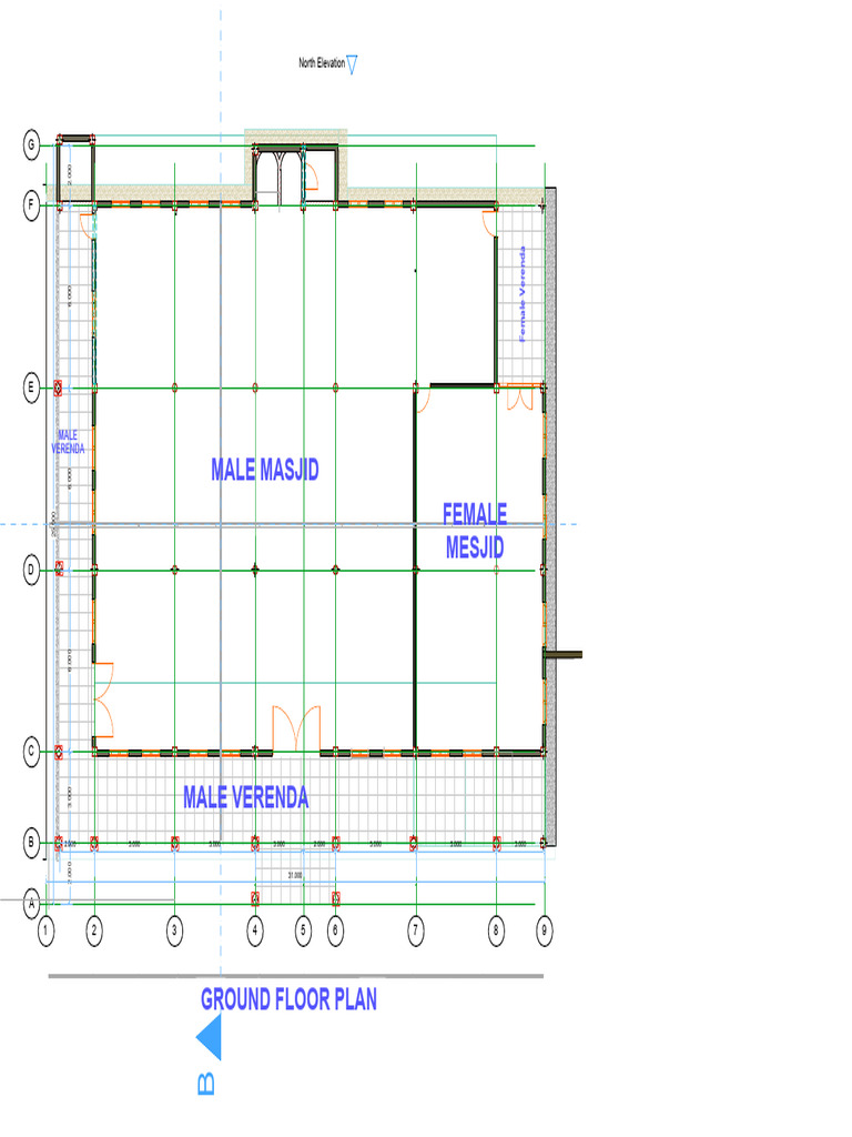 Labeled Mosque Floor Plan Layout | PDF