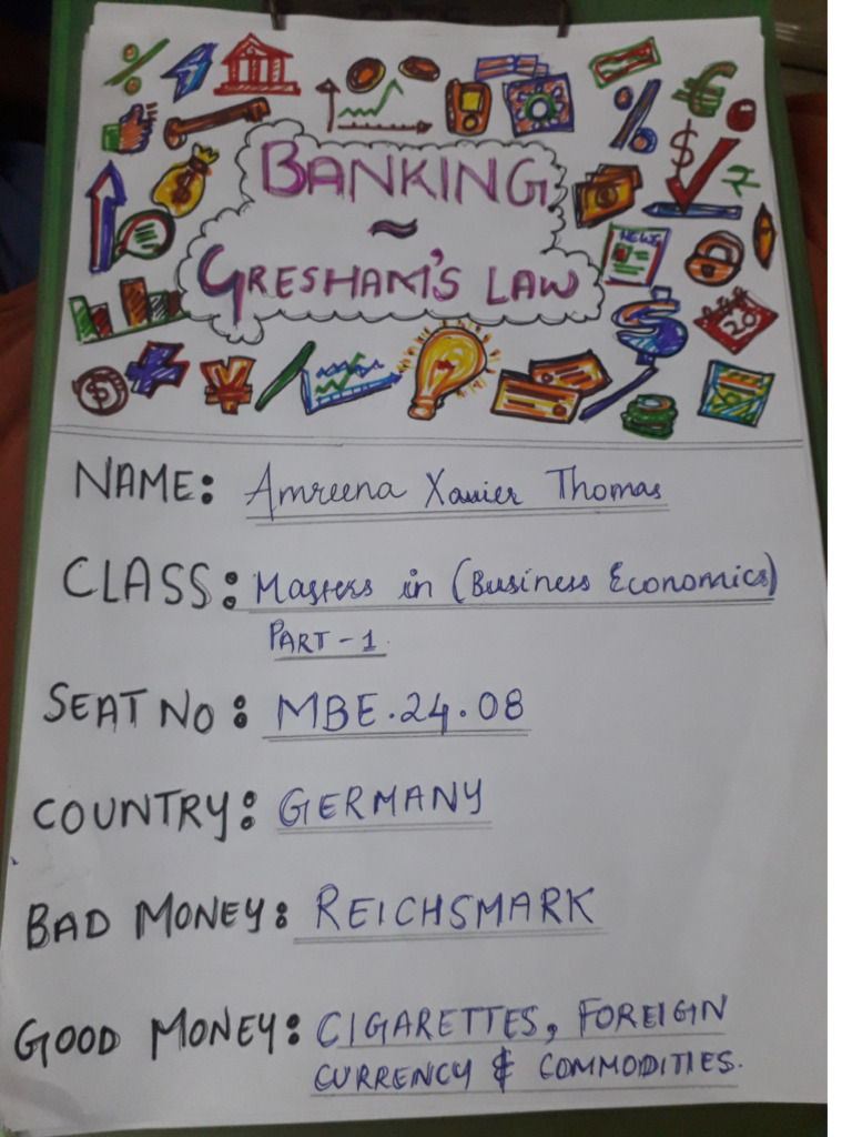 Amreena Thomas (Gresham's Law) Banking 1 | PDF