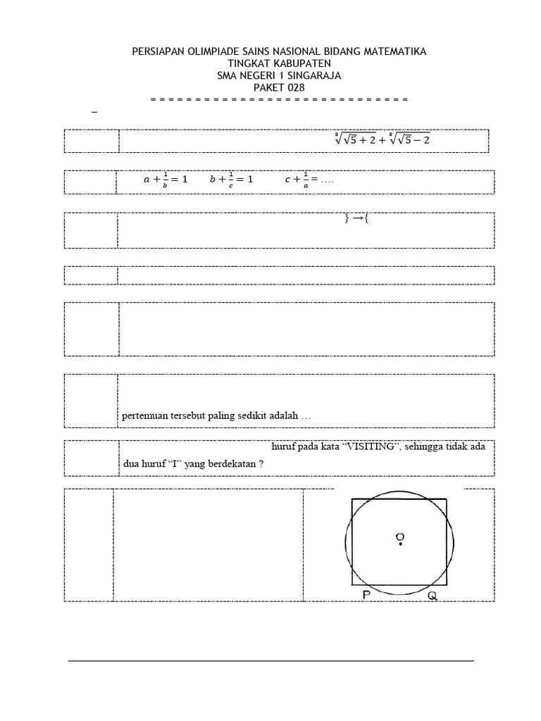 Persiapan OSK Math 28 | PDF