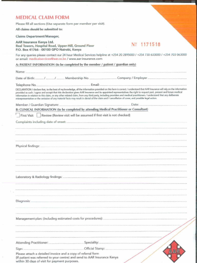 Aar Claim Form | PDF