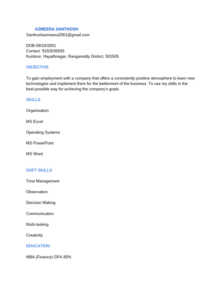 Santhosh Resume | PDF