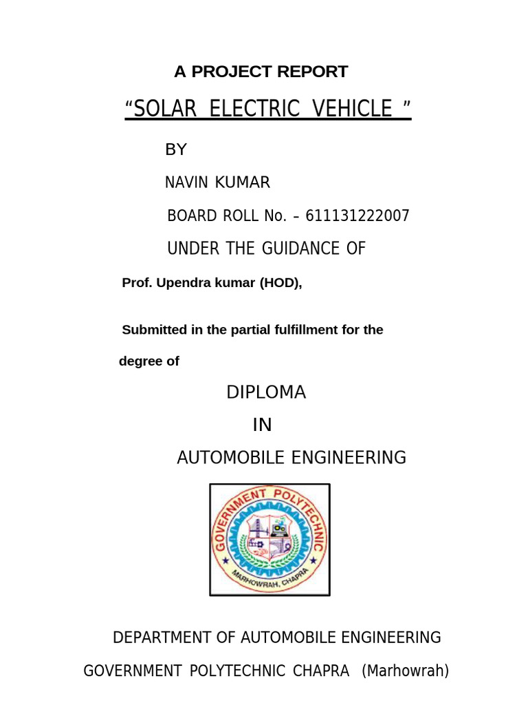 Solar Elecrtic Vehicle - PPTX 2 | PDF | Photovoltaics | Solar Cell