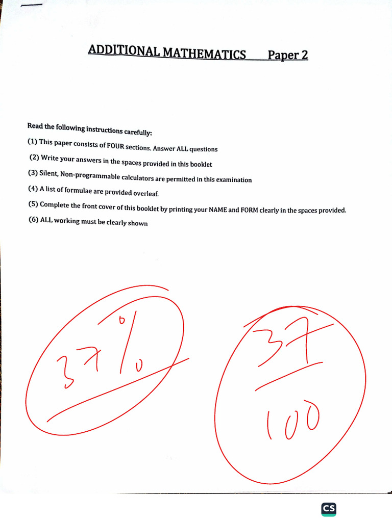 Add Math Test 1 From William | PDF