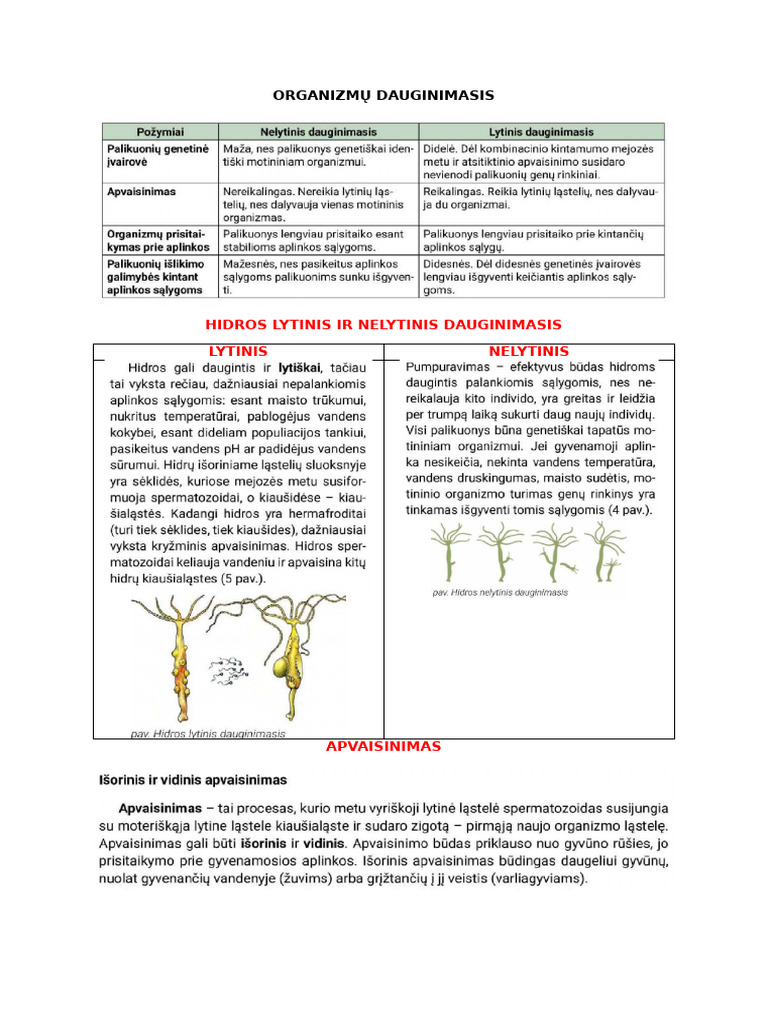 Augalu Gyvunu Vystymasis | PDF