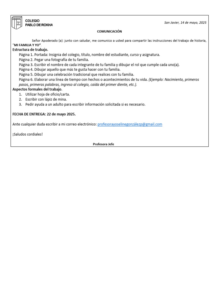 Mi Familia y Yo - Trabajo Historia - 05-2025 | PDF