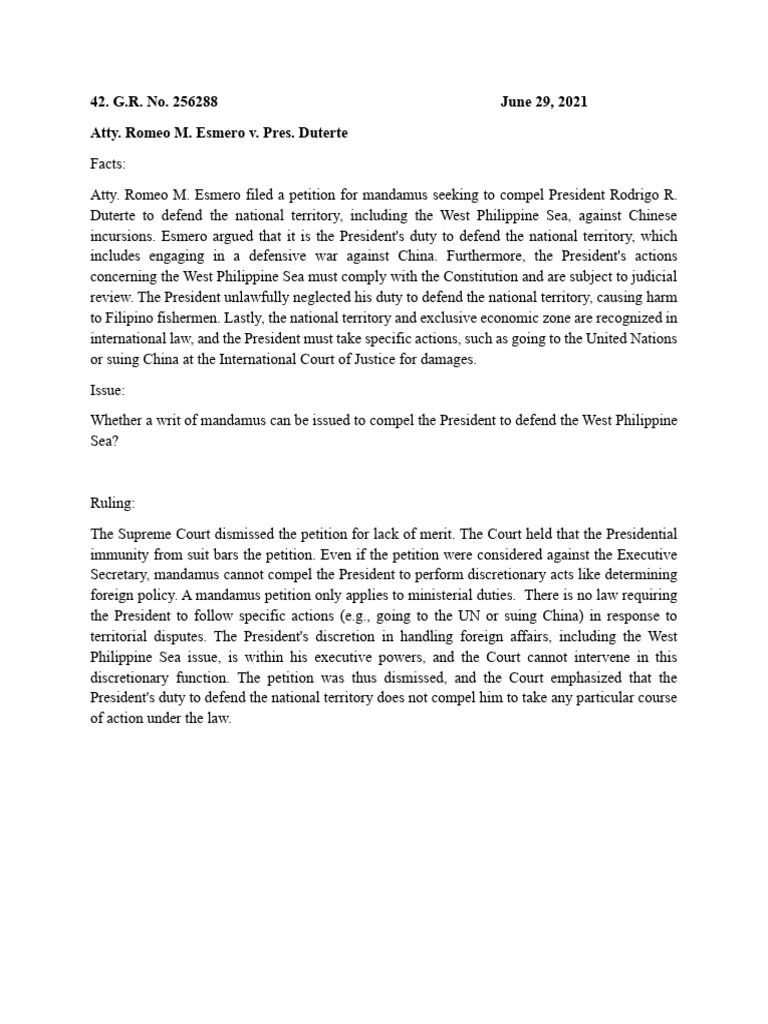 Supreme Court Dismisses Esmero Petition | PDF