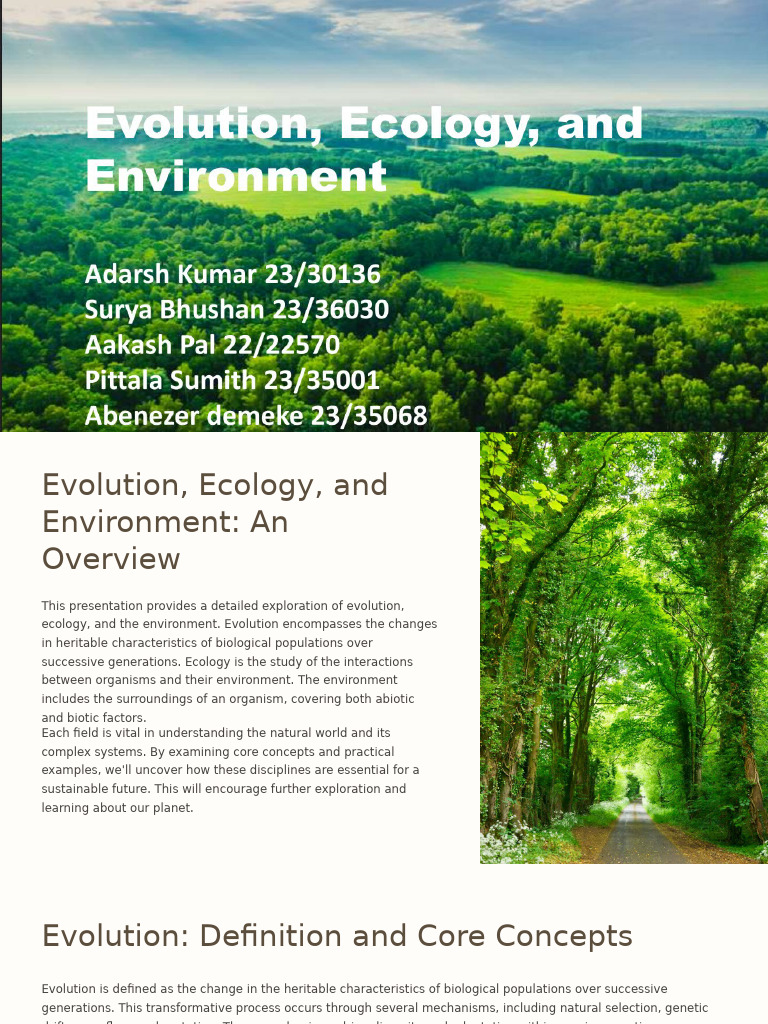 Evolution Ecology and Environment | PDF | Evolution | Ecology
