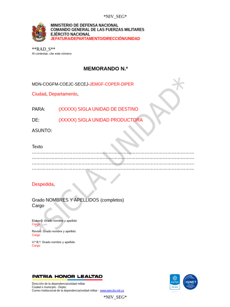 Manuales Plantilla Memorando | PDF