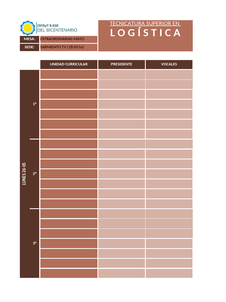 TSL Mesas MAYO | PDF | Logística | Procesos de negocio