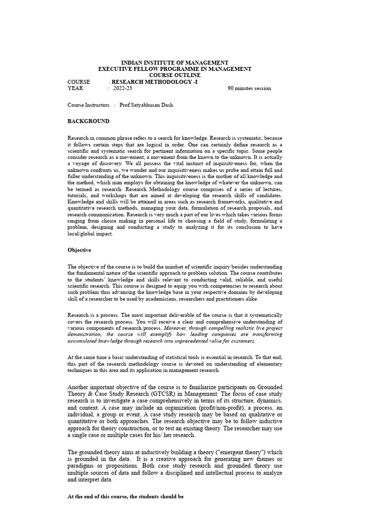 RM-1 Course Outline Module-2 | PDF | Methodology | Knowledge
