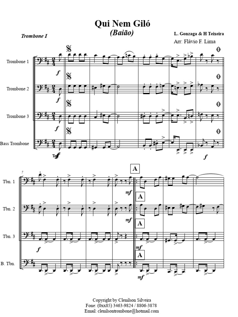 Partition pour Trombone - Qui Nem Giló | PDF | Échecs | Ouverture (échecs)