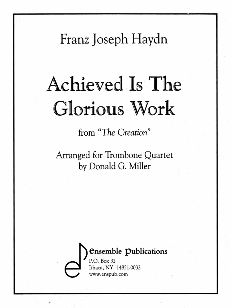 Achieved Is The Glorious Work | PDF
