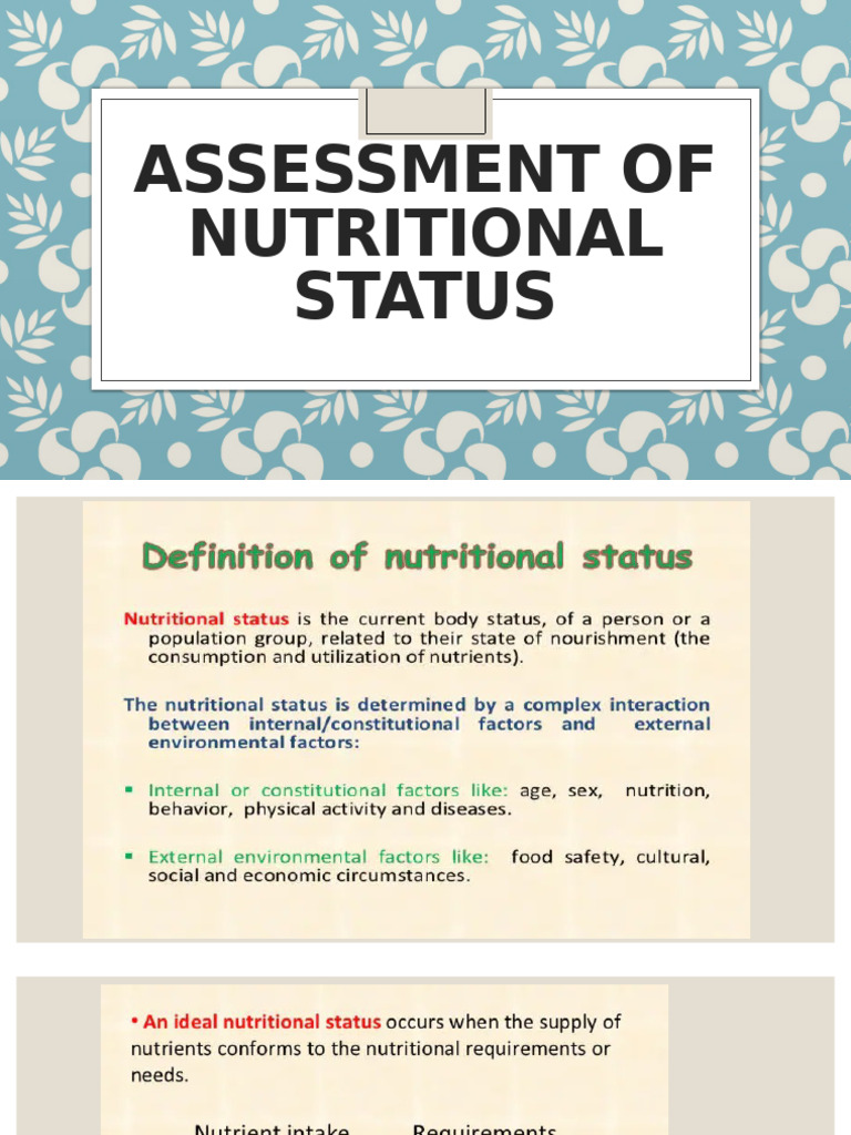Assessment of Nutritional Status | PDF