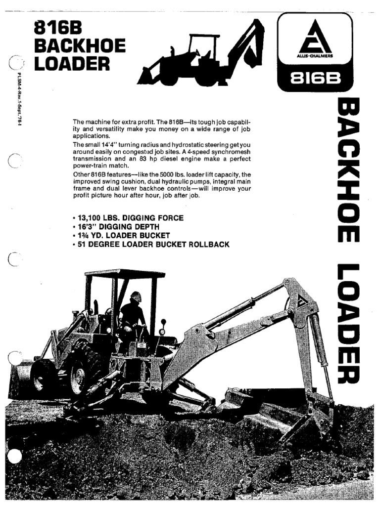 Allis Chalmers Fiat 816B Backhoe Specs | PDF