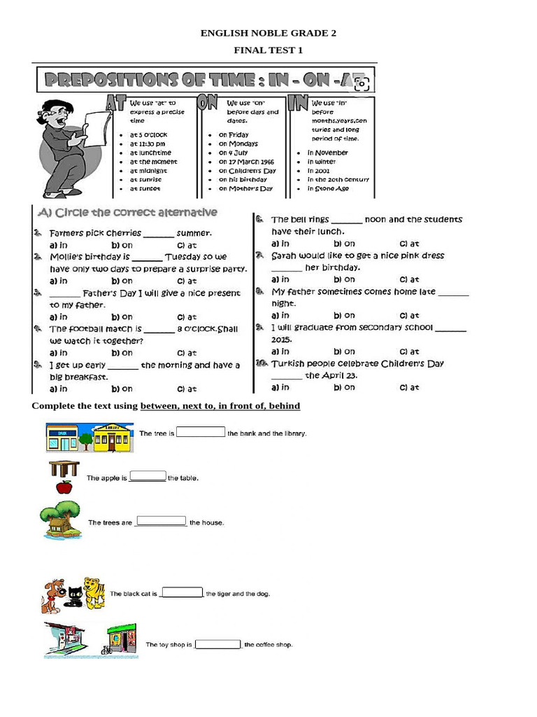 FT 1 English Noble Grade 2 | PDF