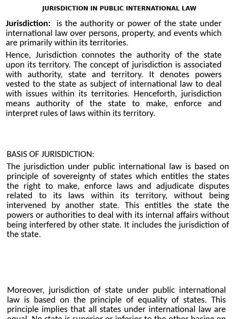 Jurisdiction in International Law Notes | PDF | Extradition ...