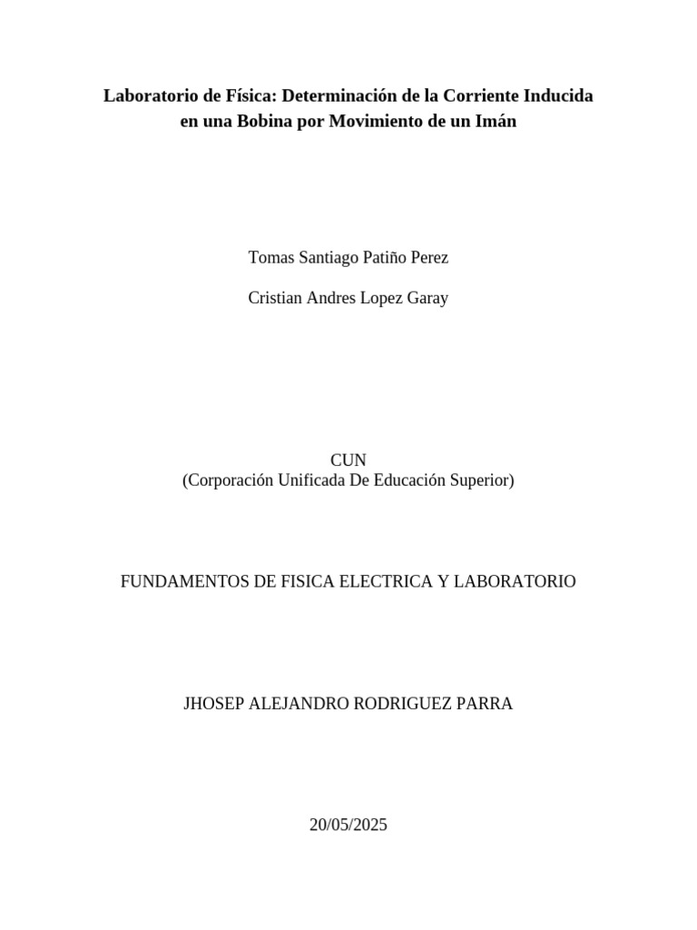 Laboratorio Corriente Inducida Resuelto (1) | PDF | Inducción ...