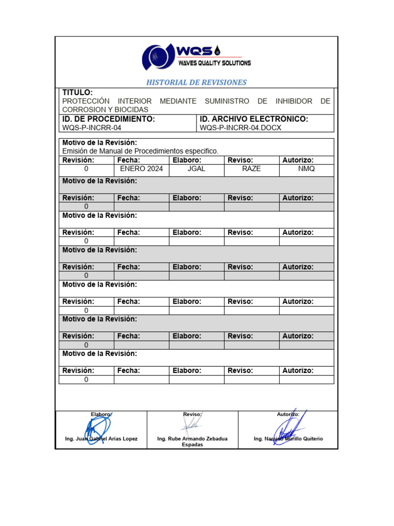 WQS-Inyeccion de Inhibidores para Corrosión | PDF | Corrosión ...