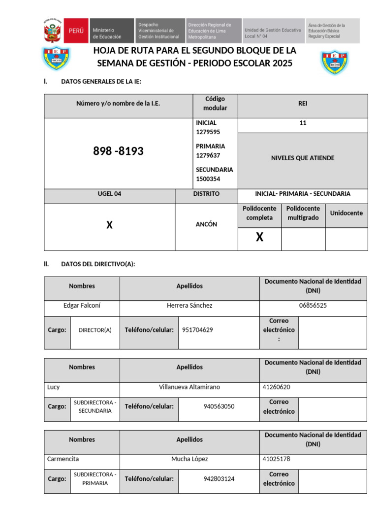 Hoja de Ruta Ii Bloque de Las Semanas de Gestion 2025 | PDF | Modificación de comportamiento ...