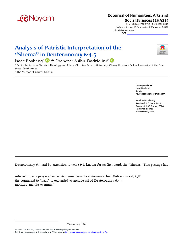 Patristic Insights on Deuteronomy's Shema | PDF | Trinity | God The Father