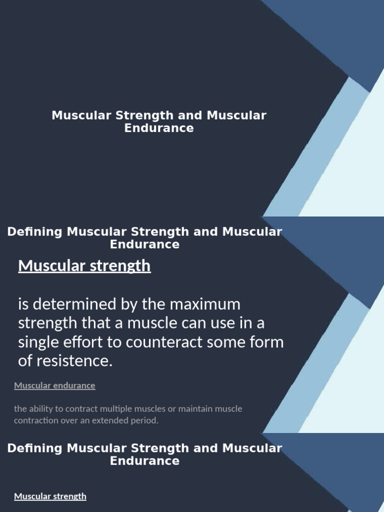 Muscular Strength and Muscular Endurance | PDF