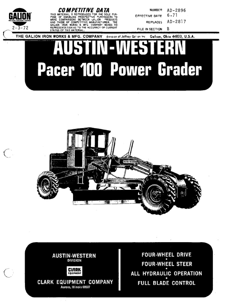 CLARK Austin-Western PACER 100 Specs | PDF