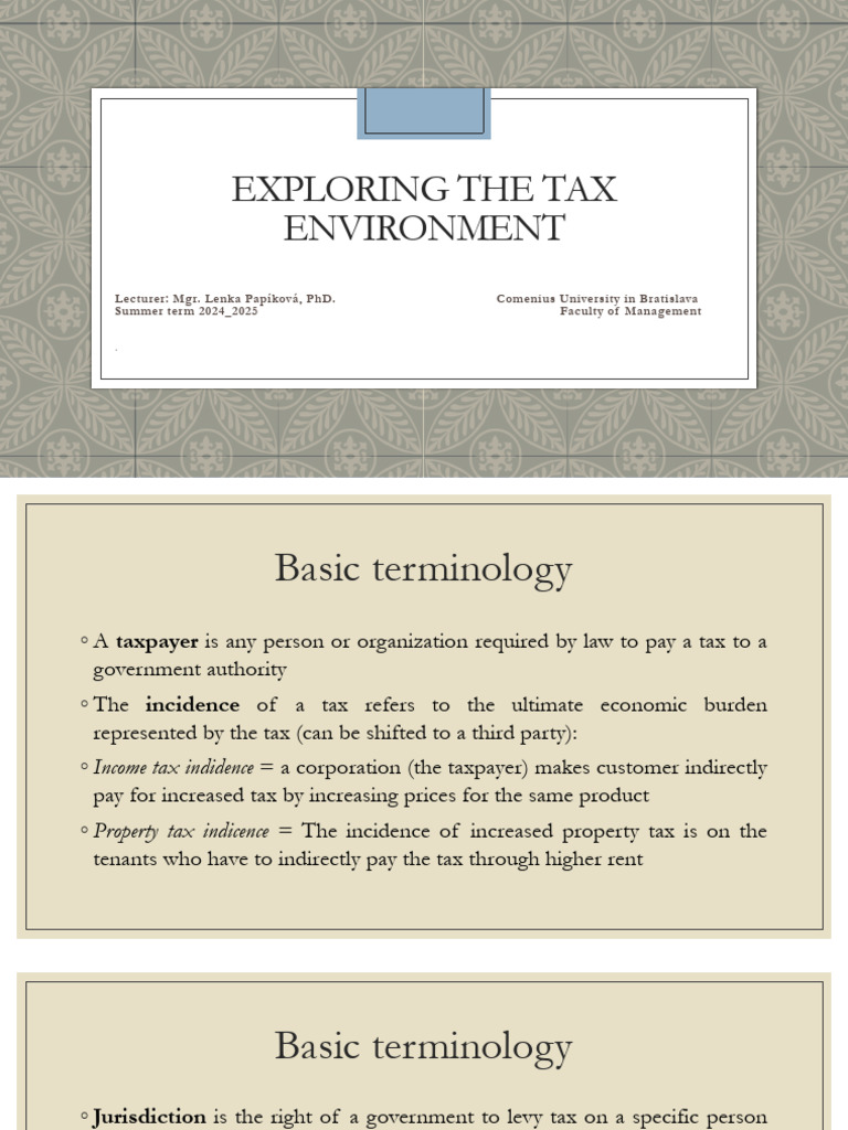 Exploring The Tax Environment | PDF | Taxes | Equity (Economics)