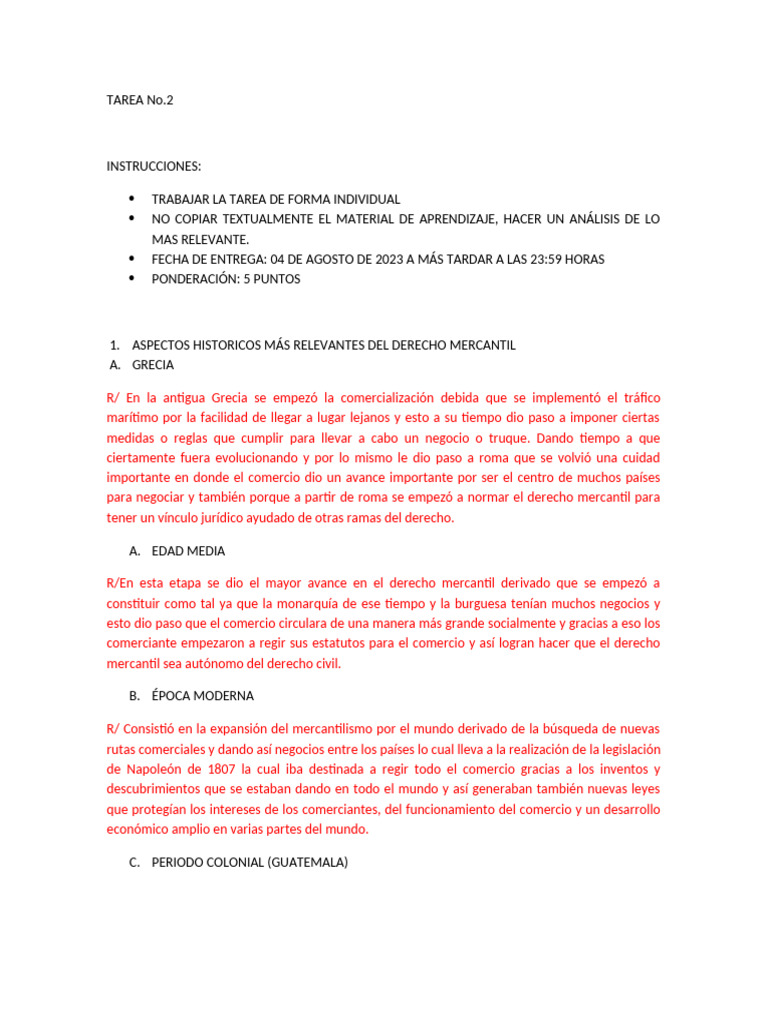 Tarea Mercantil | PDF | Comercio | Economias