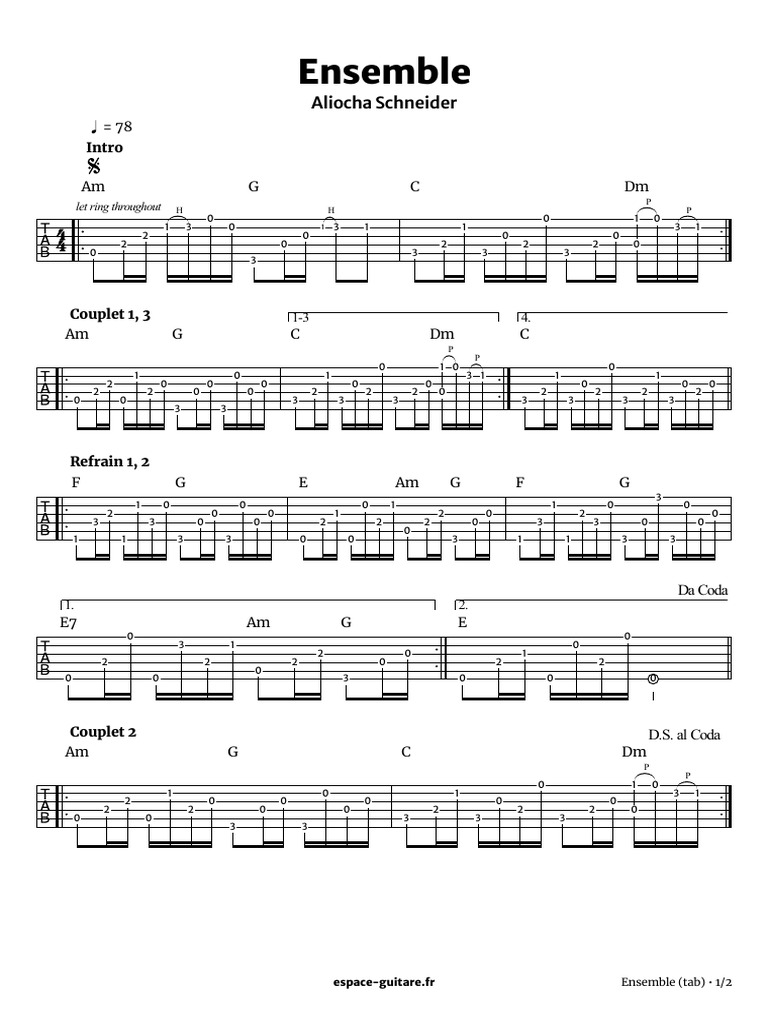 Aliocha Schneider Ensemble Tabulature | PDF | Musical Forms | Musicology