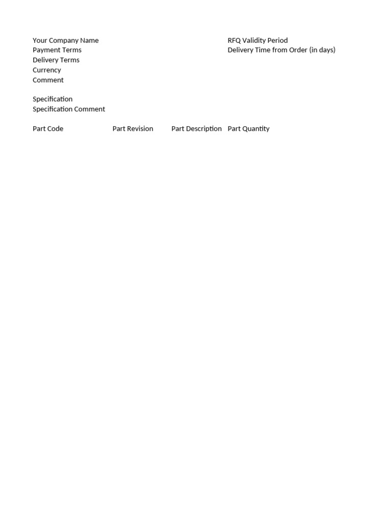 RFQ Template | PDF