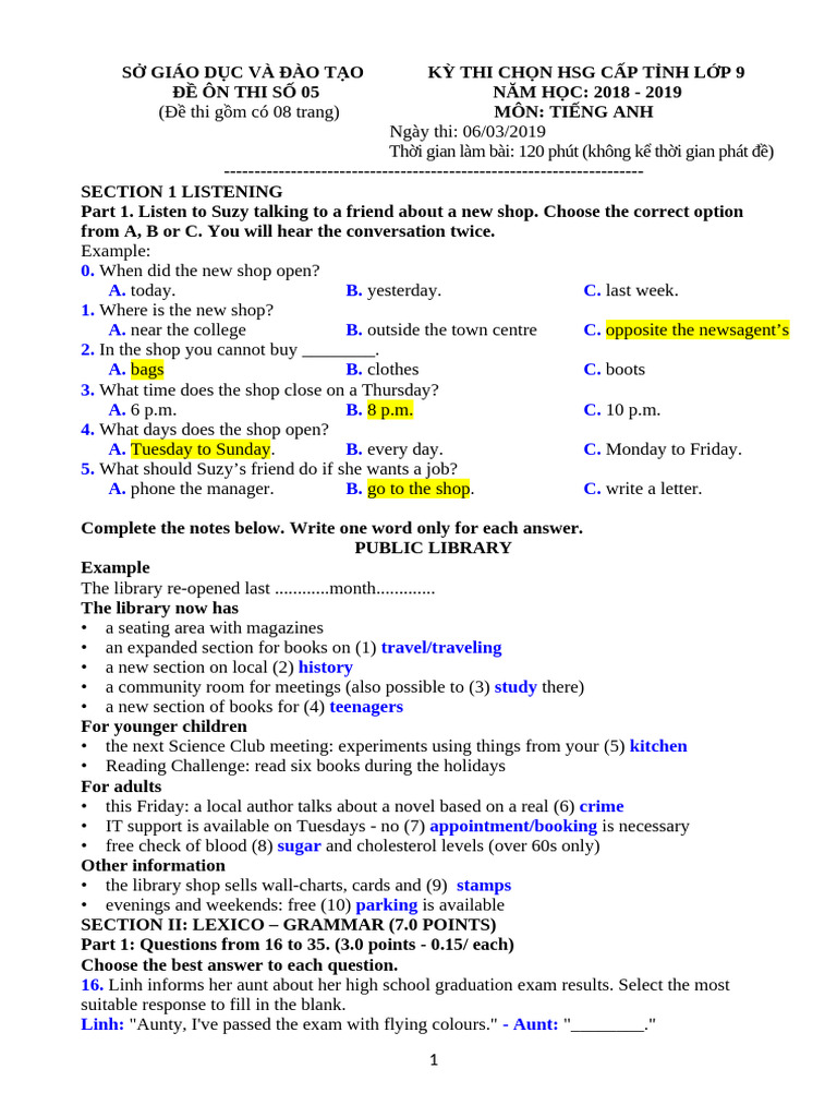Đáp án đề thi HSG anh 9 có file nghe đáp án Script đề 5 | PDF | Tsunami | Earthquakes