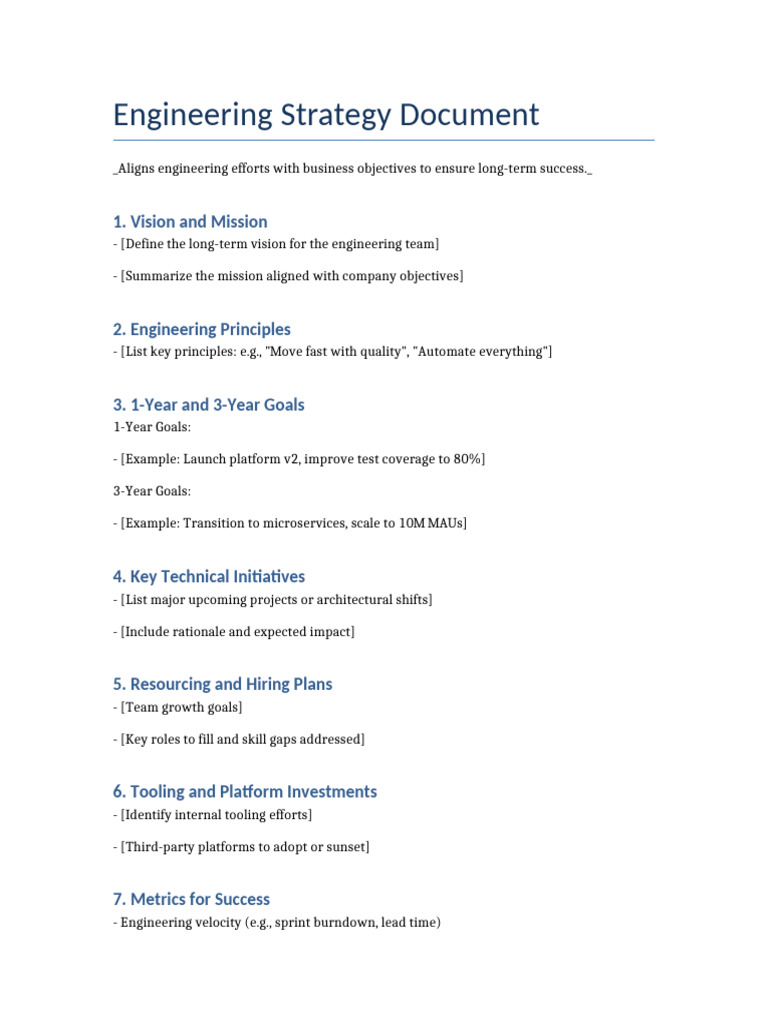 Engineering Strategy Overview and Goals | PDF